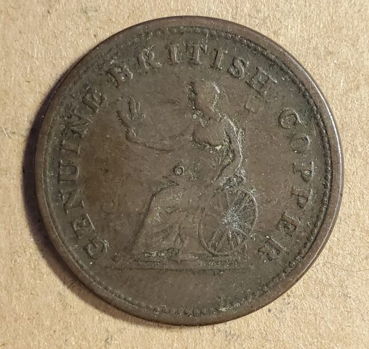 NS-25A3 Genuine british copper – 1815 half penny token – Colonial Token ...